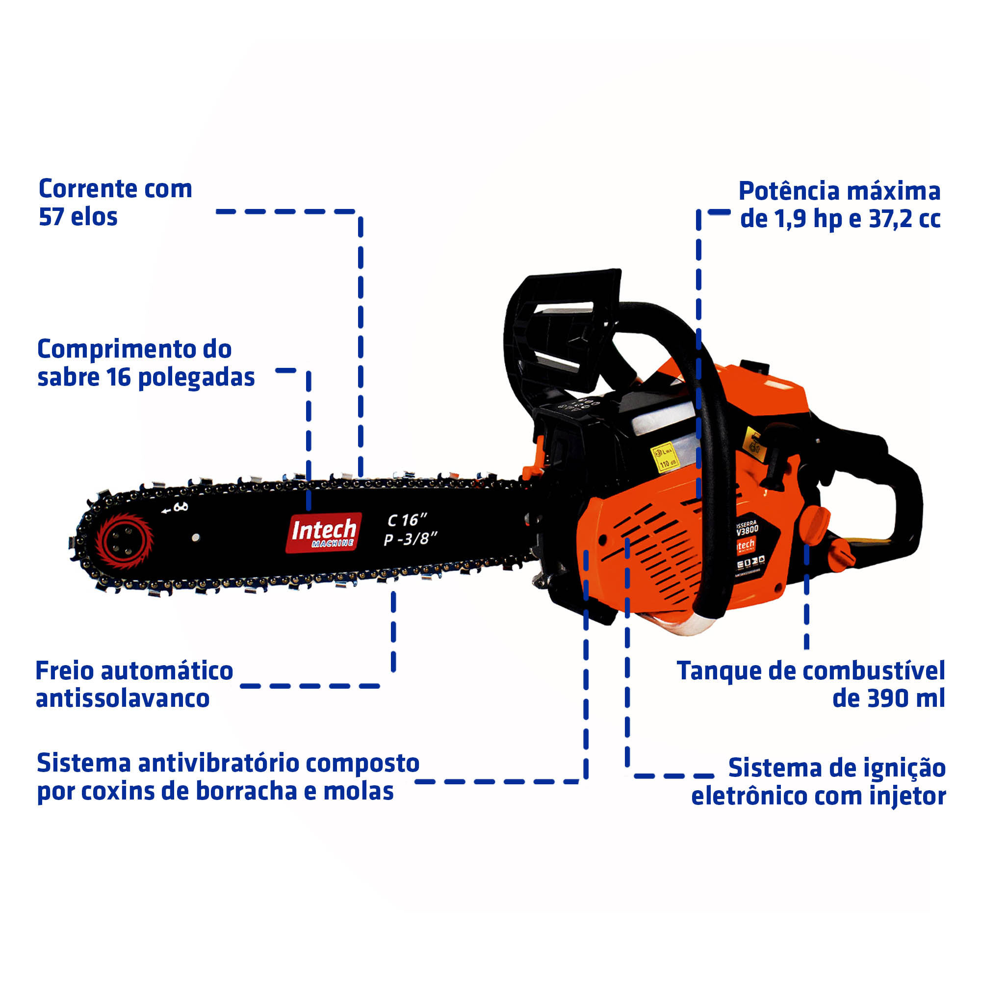 Motosserra a gasolina SAW3800 – INTECH MACHINE