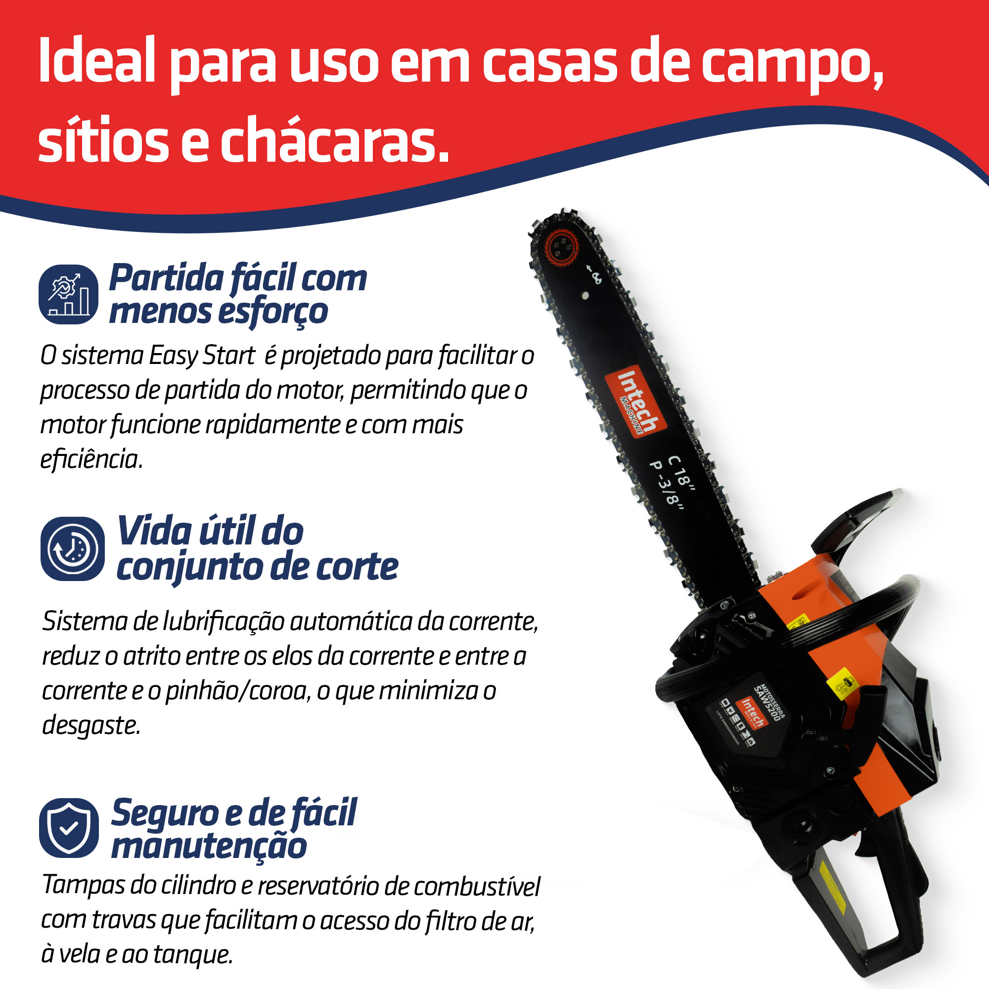 Motosserra a gasolina SAW5200 – INTECH MACHINE