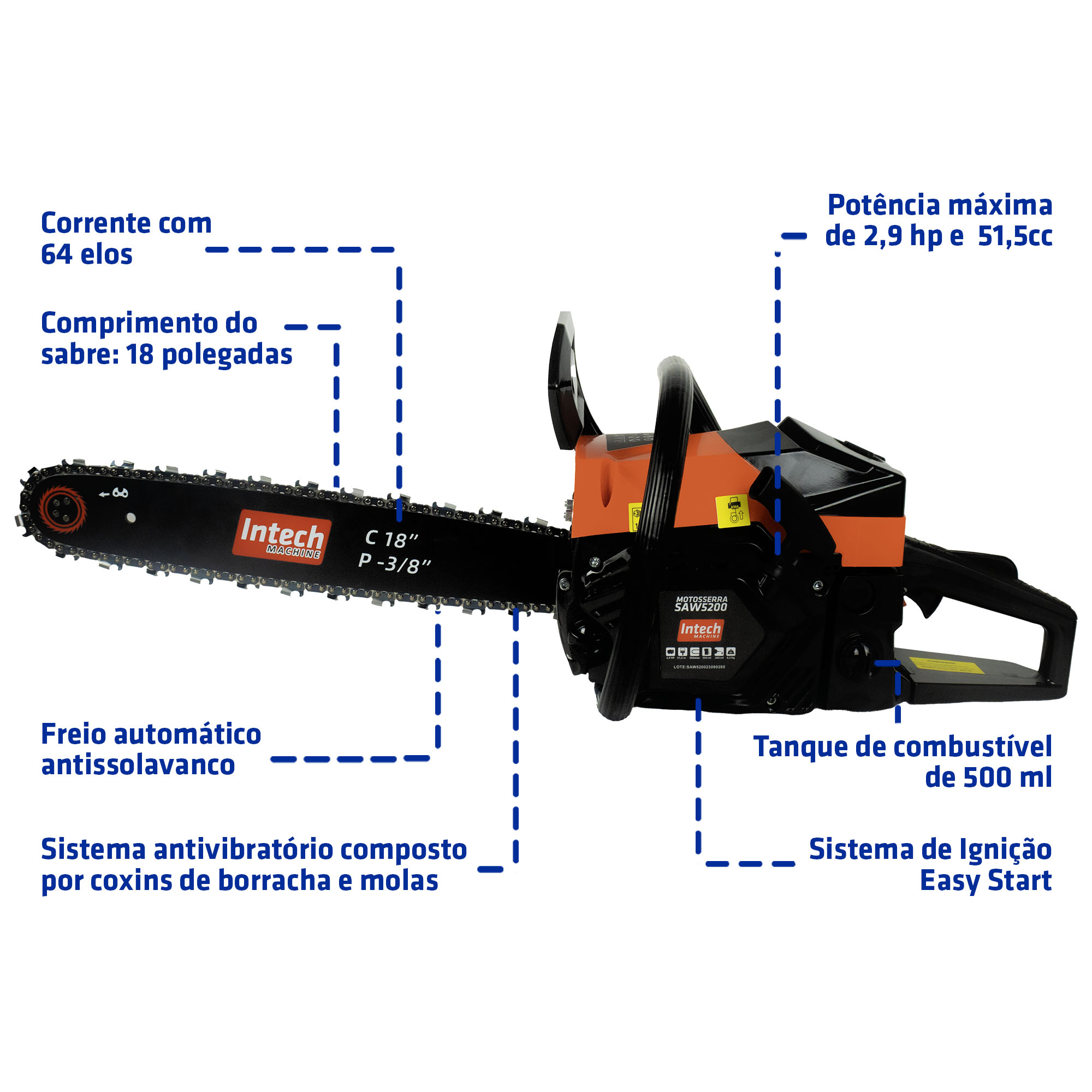 Motosserra a gasolina SAW5200 – INTECH MACHINE